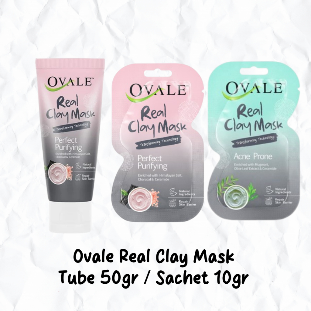 Jual Ovale Real Clay Mask Perfect Purifying | Acne Prone | 50gr Tube ...
