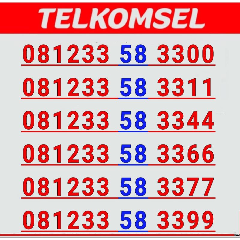 Jual Kartu Perdana Cantik Telkomsel Nomer Cantik Simpati support 4G 5G ...