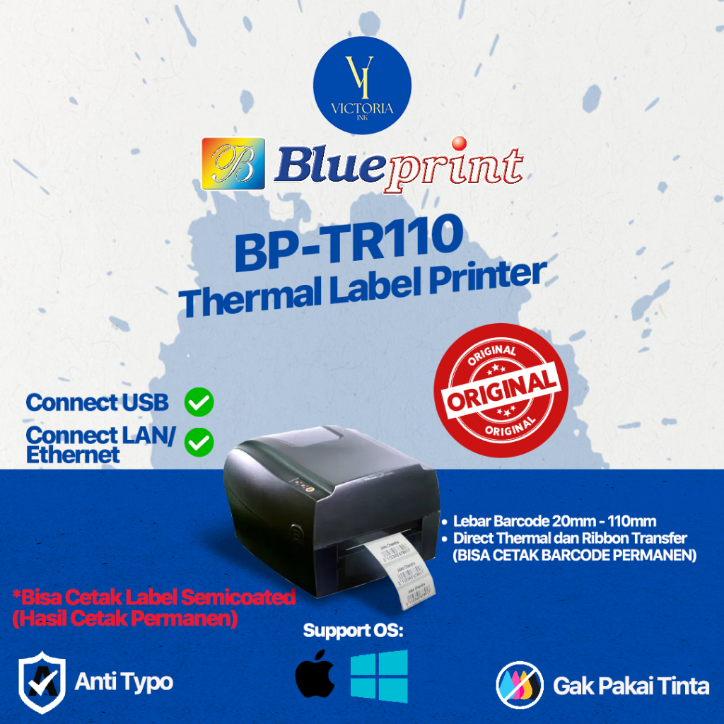 Jual Printer Kasir Label Barcode TR110 Printer Thermal Label BLUEPRINT ...