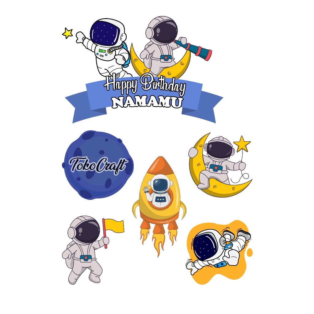 Jual TOPPER CAKE ASTRONOT HIASAN KUE ULANG TAHUN CUSTOM NAMA HAPPY ...