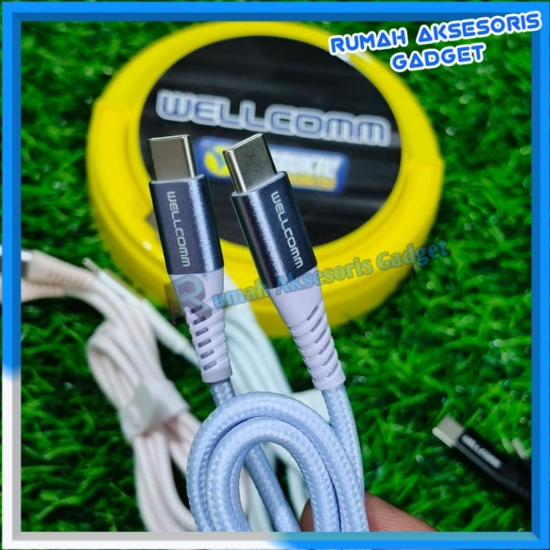 Jual Kabel data Wellcomm Type-c C to C fast charging daya 3A bahan ...