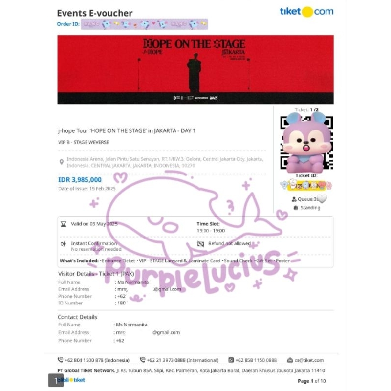 Jual JHOPE TOUR 'HOPE ON THE STAGE' IN JAKARTA VIP TICKETS | Shopee ...