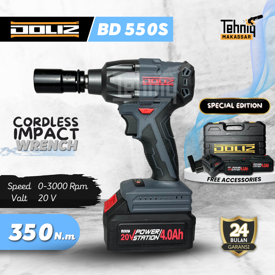 Jual Doliz BD550S Alat Pembuka Baut Brushless Cordless Impact Wrench ...