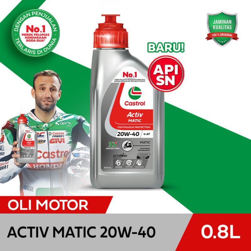 Jual OLI CASTROL ACTIVE MATIC 800 ML 3in1 ORIGINAL | Shopee Indonesia