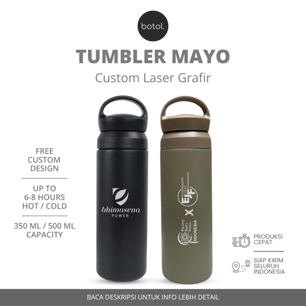 Jual Botol by DOT Custom Grafir Laser Tumbler Mayo / Karakter Souvenir ...