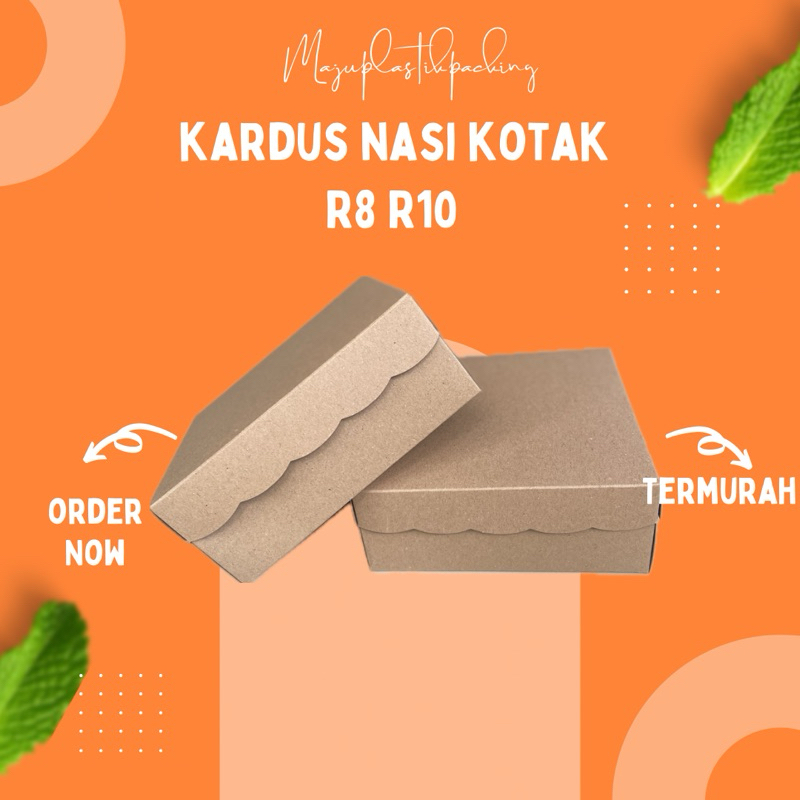 Jual Kardus Nasi Kotak R8 R10K Kemasan Makanan Snack Kue 20x20x7 ...