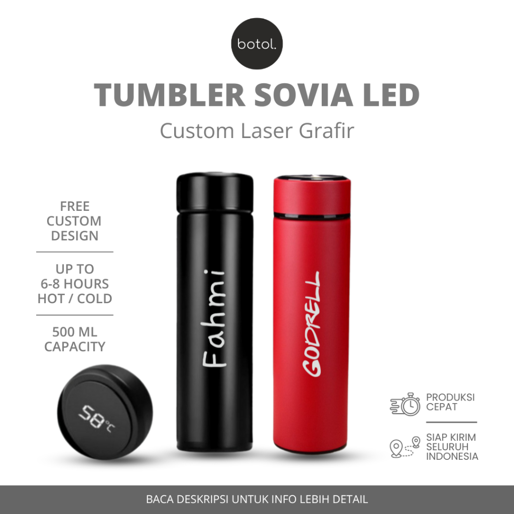 Jual Botol by DOT Custom Grafir Laser Tumbler Sovia / Karakter Souvenir ...