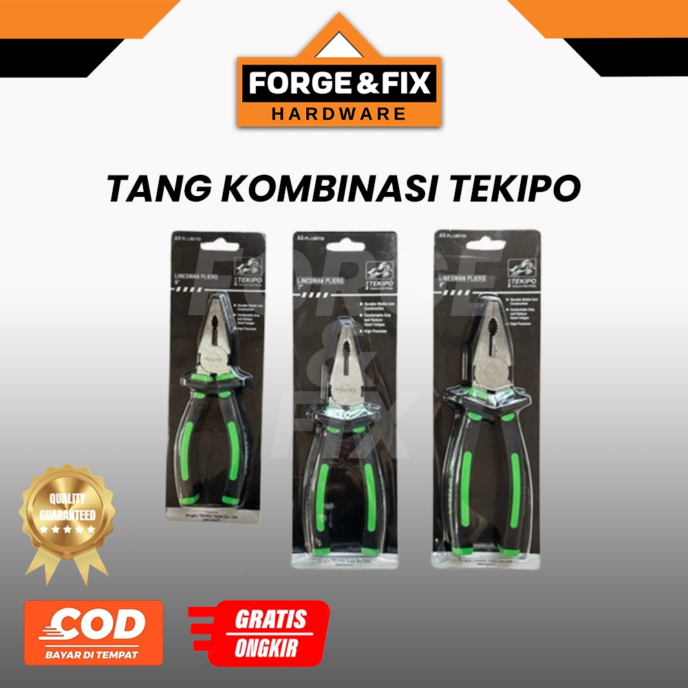 Jual TEKIPO Tang Kombinasi GG Karet Combination Plier 6 7 8 INCH ...