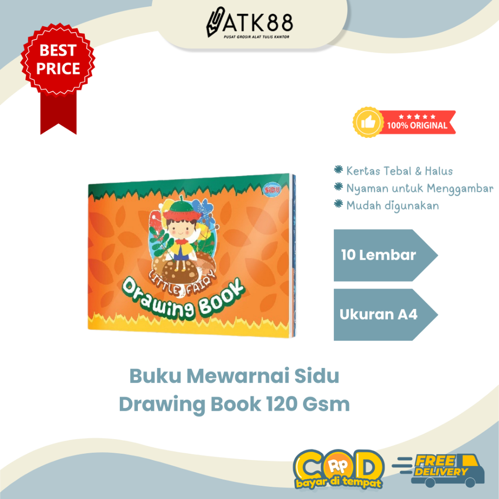 Jual [ATK88] Buku Gambar A4 - Drawing Book Mewarnai Sidu isi 10 Lembar ...