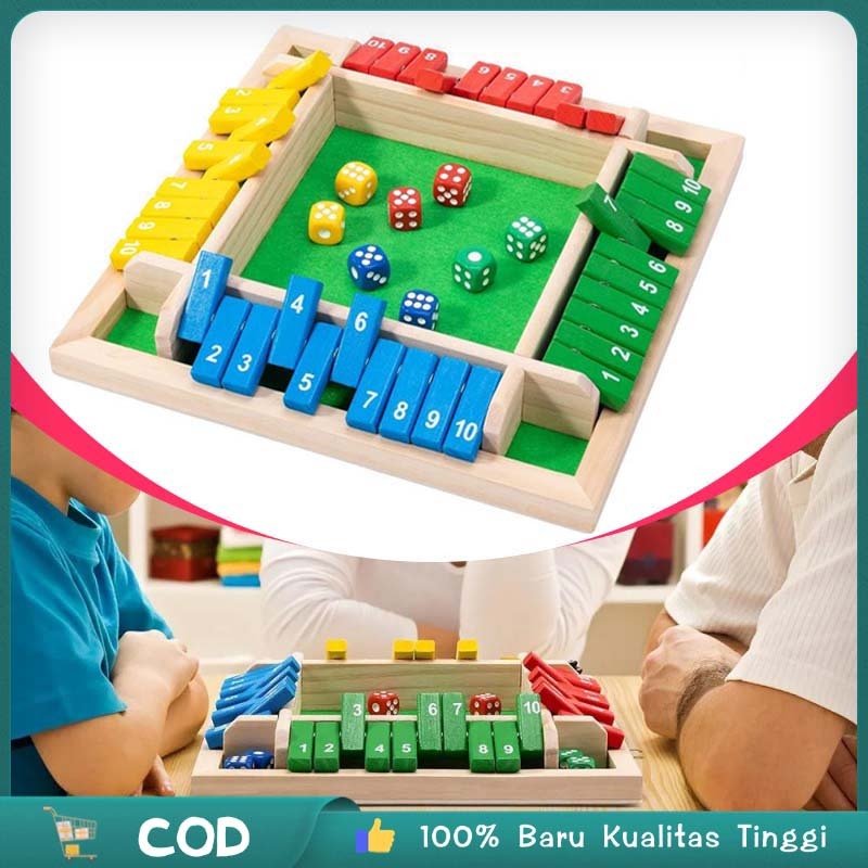 Jual 4 Warna Mainan Board Game The Box Board Gae Untuk Keluarga Glory Shut the box board game ...