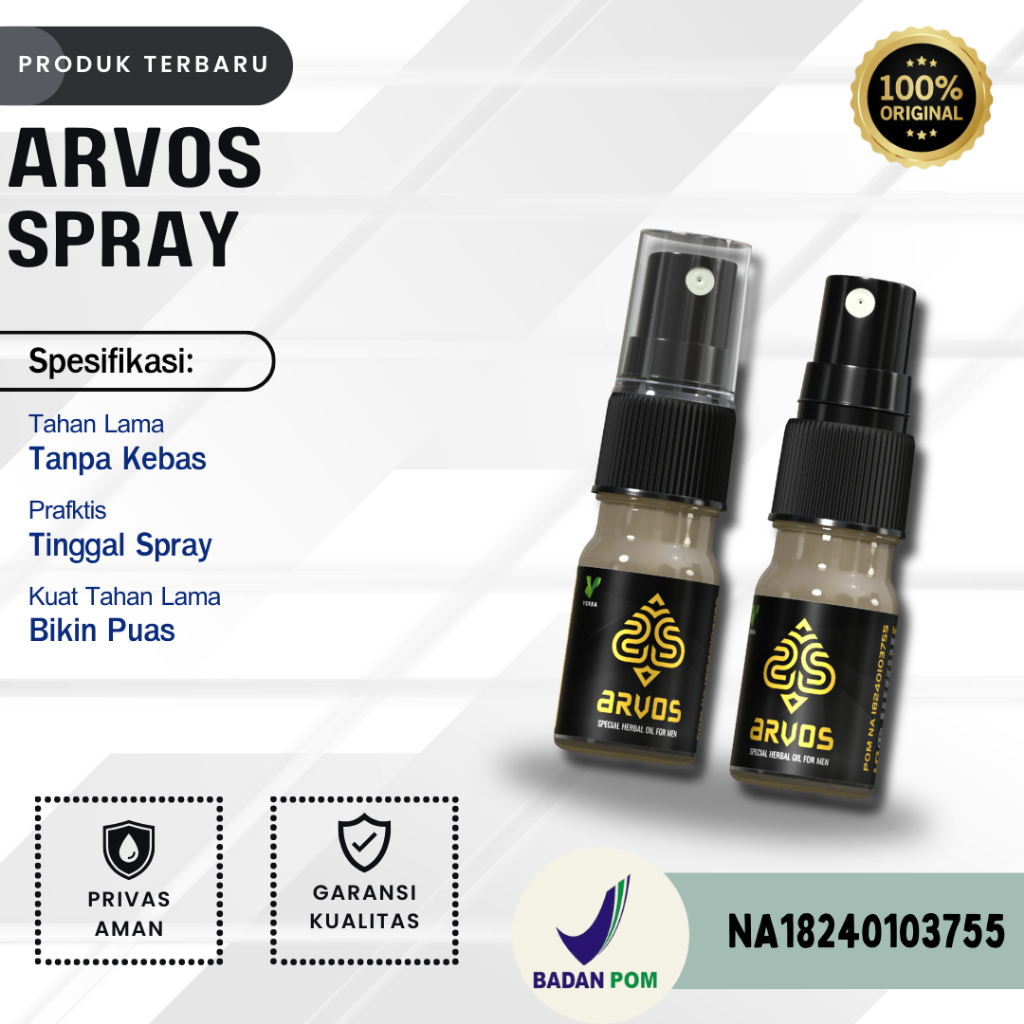 Jual ARVOS Obat kuat semprot pria tahan lama oles X-Sensiall Spray asli herbal original BPOM ...