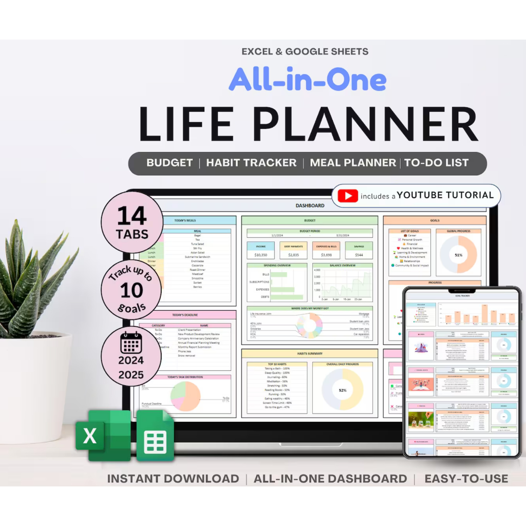 Jual [PS29] Paket Bundling 10 in 1 Life Planner G-Sheets Planner Digitalz Organizer Budget ...