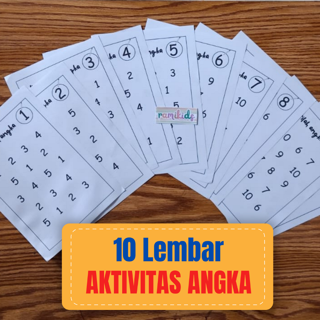 Jual Belajar Mengenal Angka 1 sampai 10 Dengan Menebak Angka/Worksheet ...