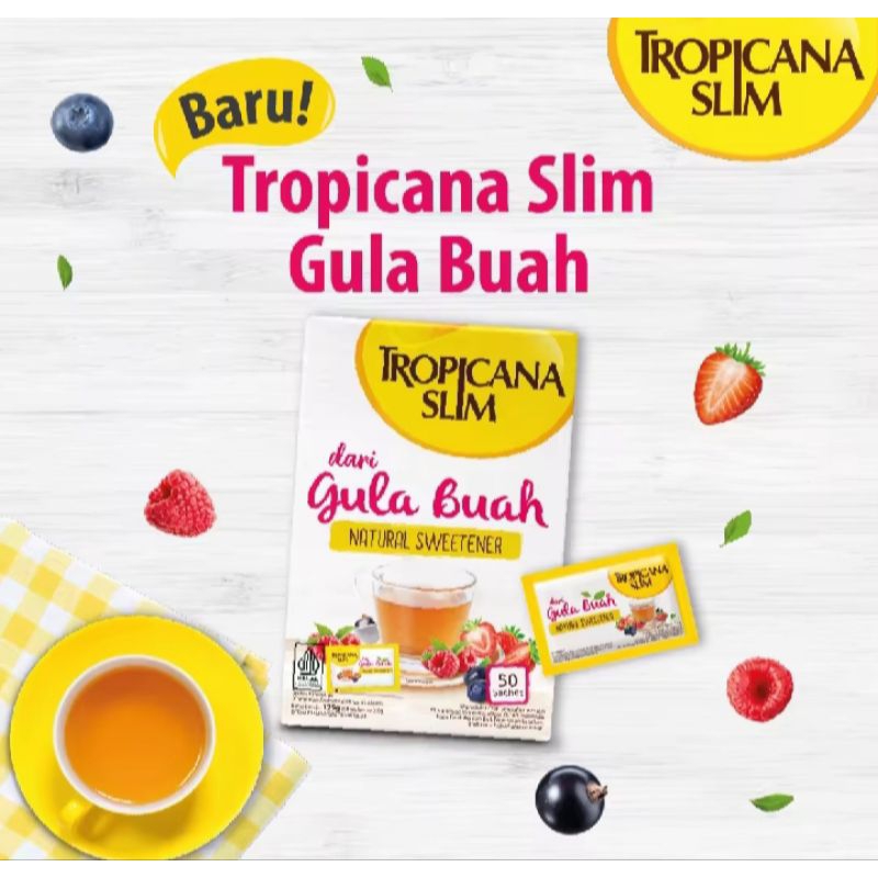 Jual Tropicana Slim Gula Buah 50 Sch - Alami untuk Batasi Gula | Shopee ...