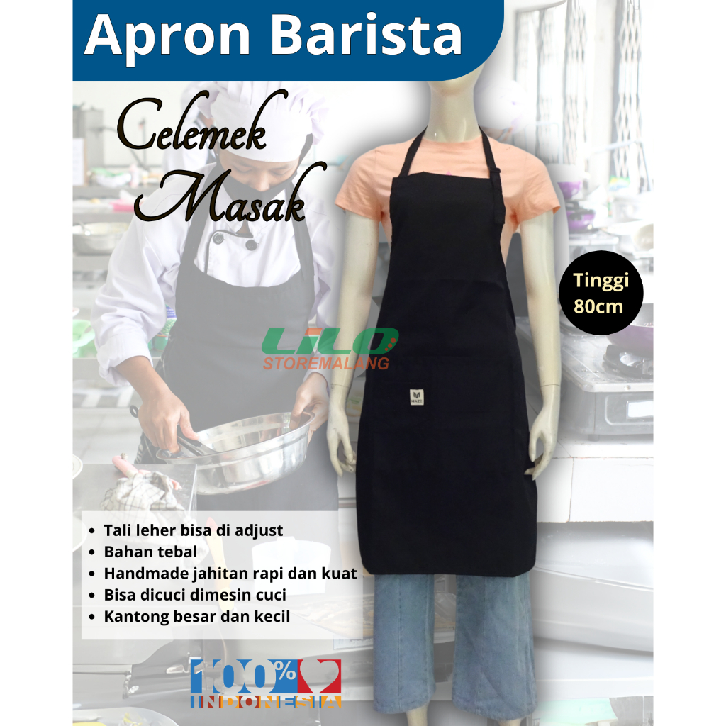 Jual Apron Celemek dapur masak barista bahan kain L206 | Shopee Indonesia