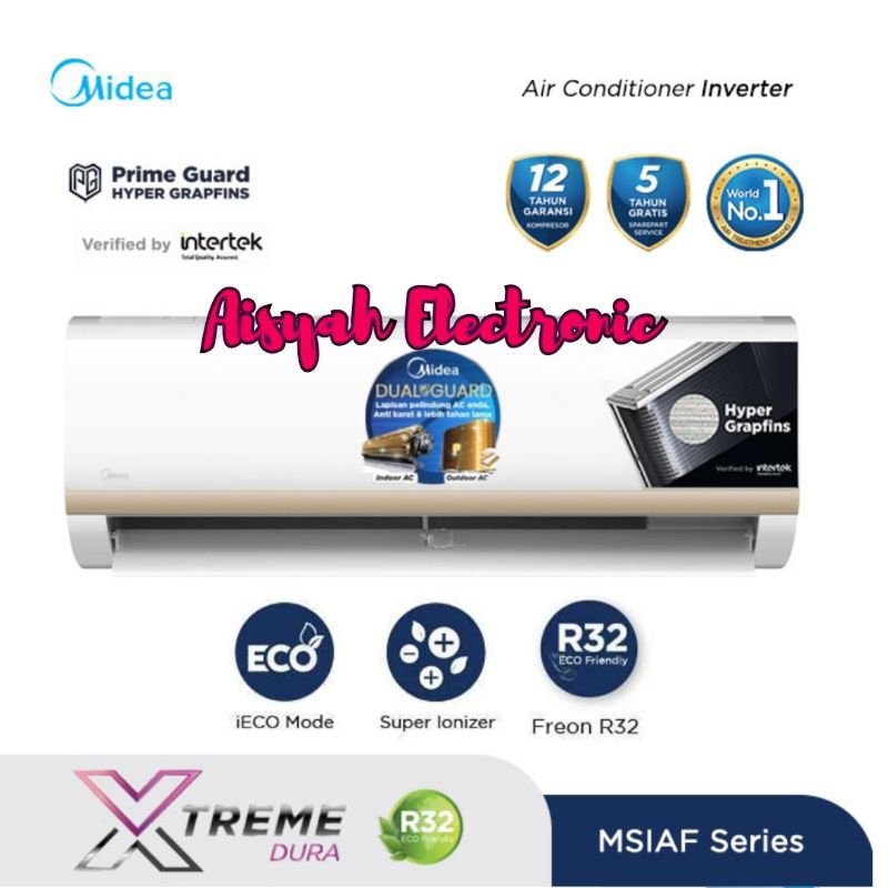 Jual AC MIDEA INVERTER 1/2 PK MSIAF-5CRDN2X GARANSI 12 TAHUN | Shopee ...