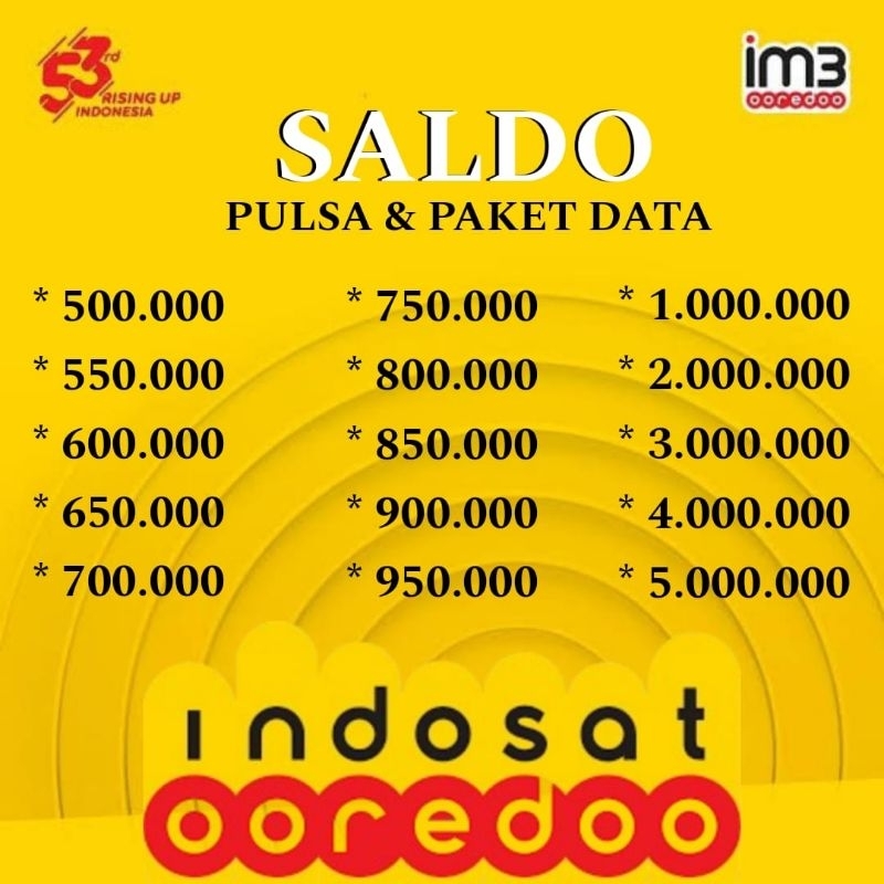 Jual Isi ulang Saldo/pulsa dan paket data bye Indosat Ooredoo | Shopee Indonesia
