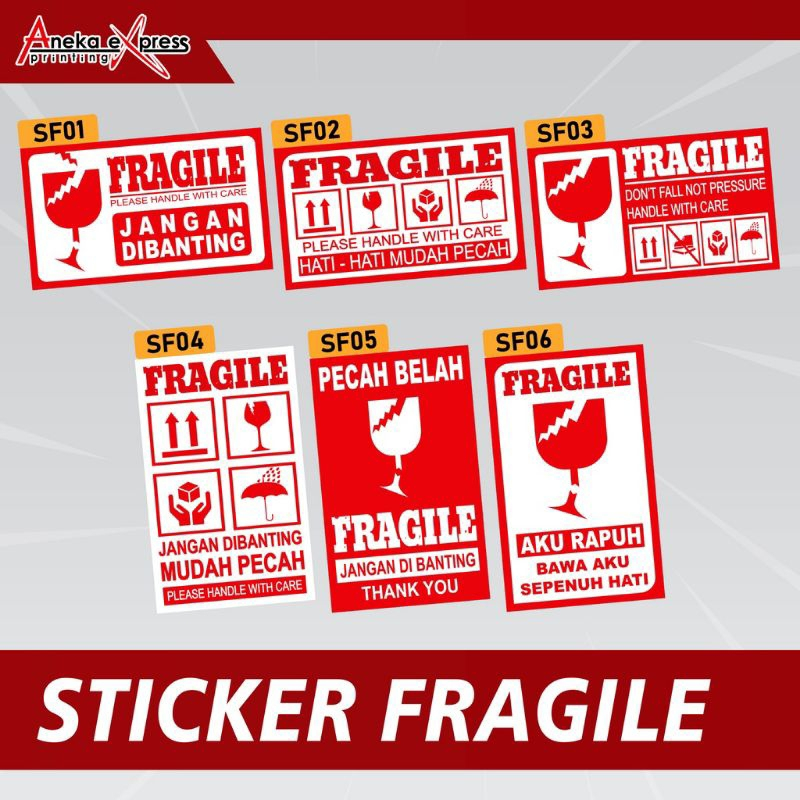 Jual Stiker fragile murah / sticker pecah belah kemasan olshop/ label ...