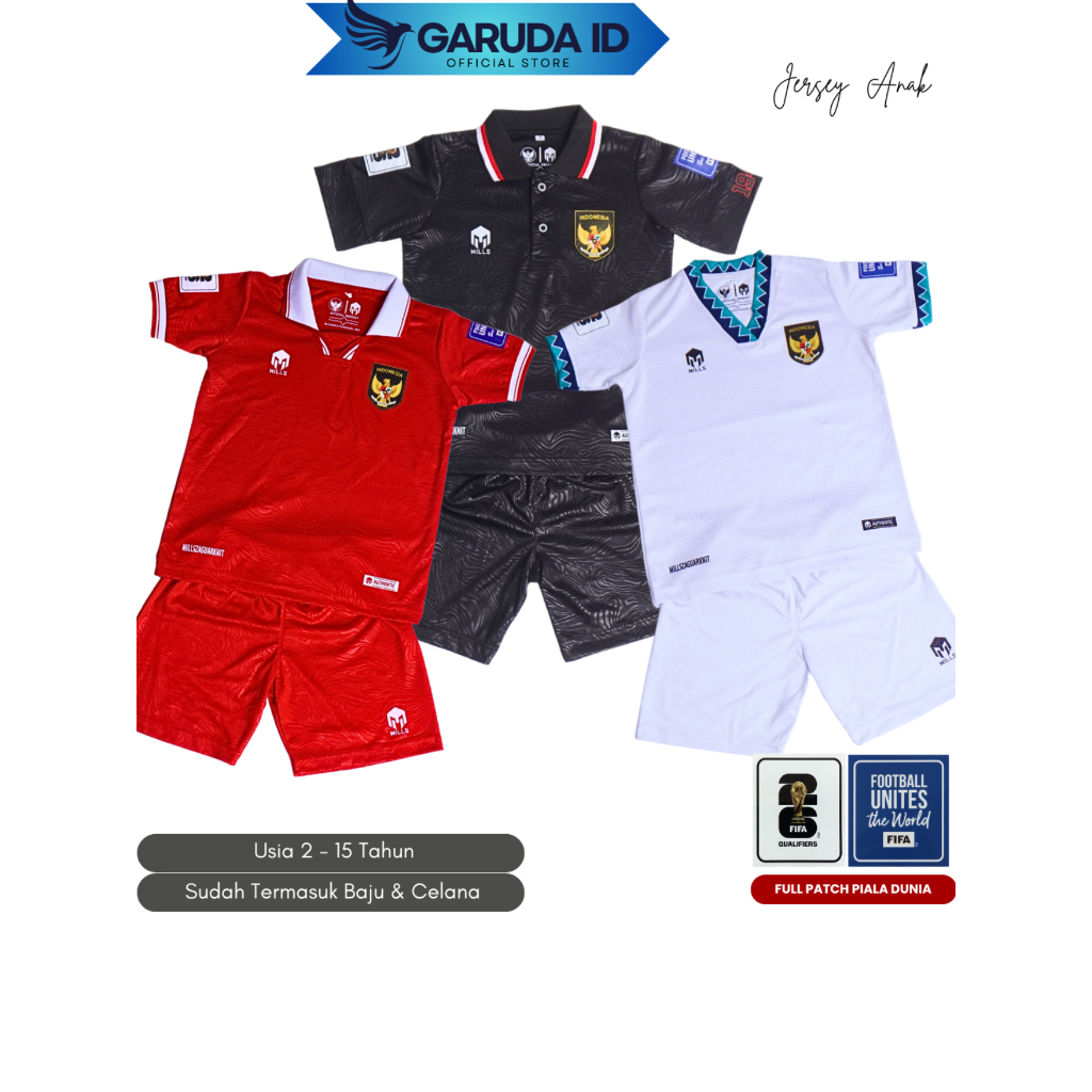 Jual Jersey Setelan Anak Timnas Indonesia Erspo Dan Mills Dari Usia 2 ...