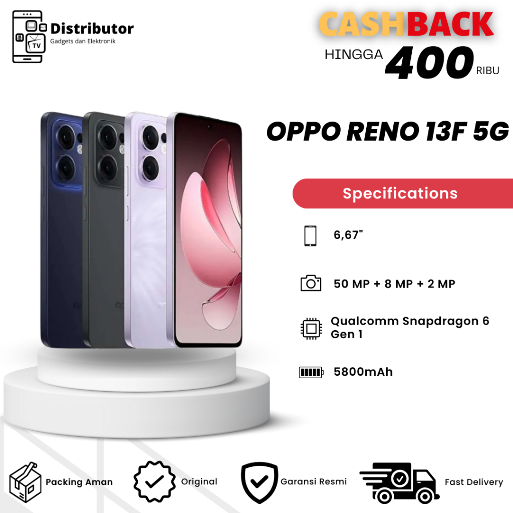 Jual Oppo Reno 13F 5G 8/256GB |12/256GB GARANSI RESMI | Shopee Indonesia