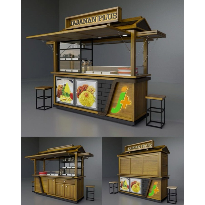 Jual booth semi container kayu estetik / booth custom / stand jualan ...