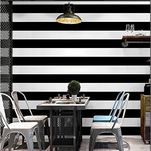 Jual Wallpaper Dinding Stiker Wallpaper Salur Garis Hitam Putih 7ms/d 8m Lebar 45cm | Shopee ...