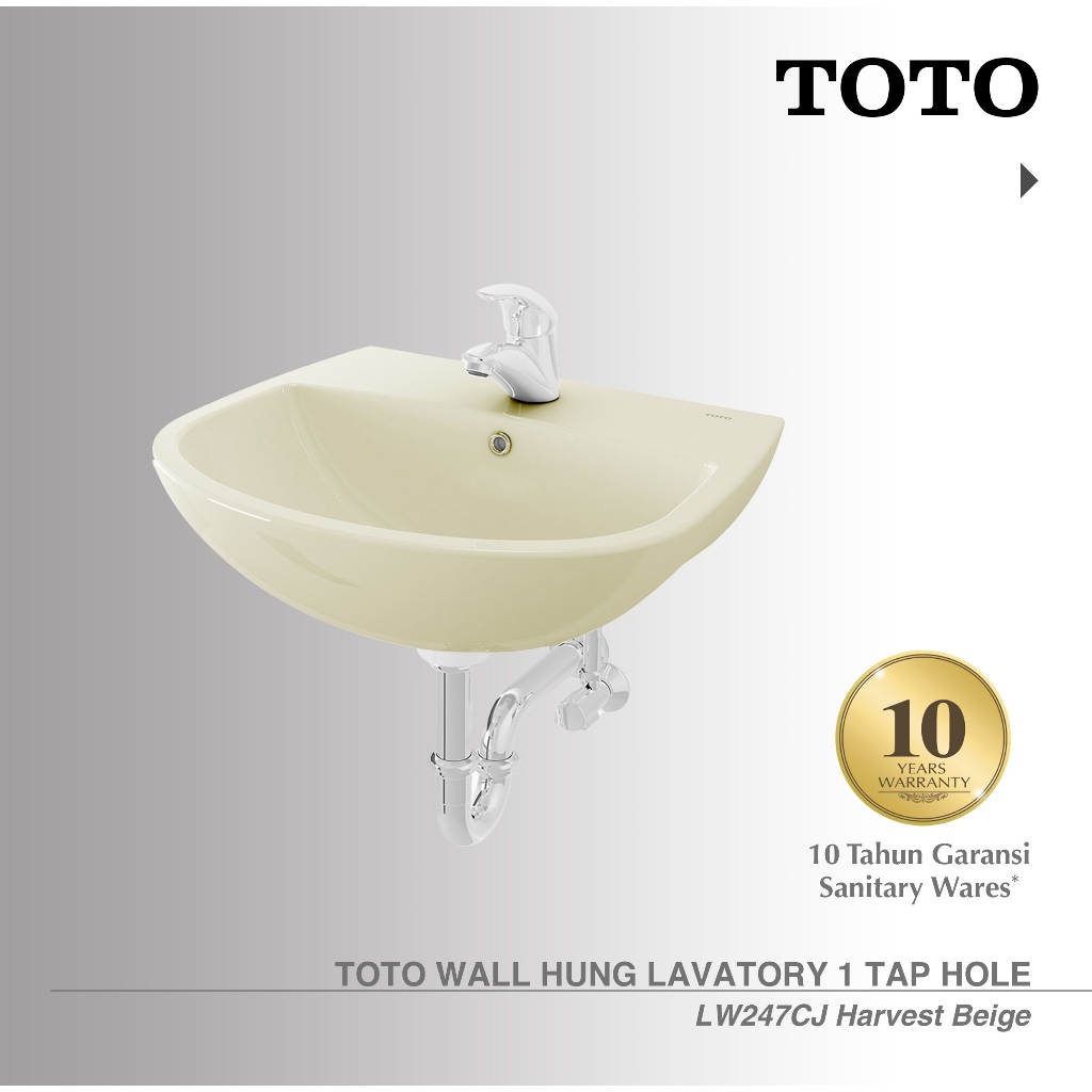 Jual TOTO Wall Hung Lavatory LW247CJ (BODY ONLY) | Wastafel Warna ...