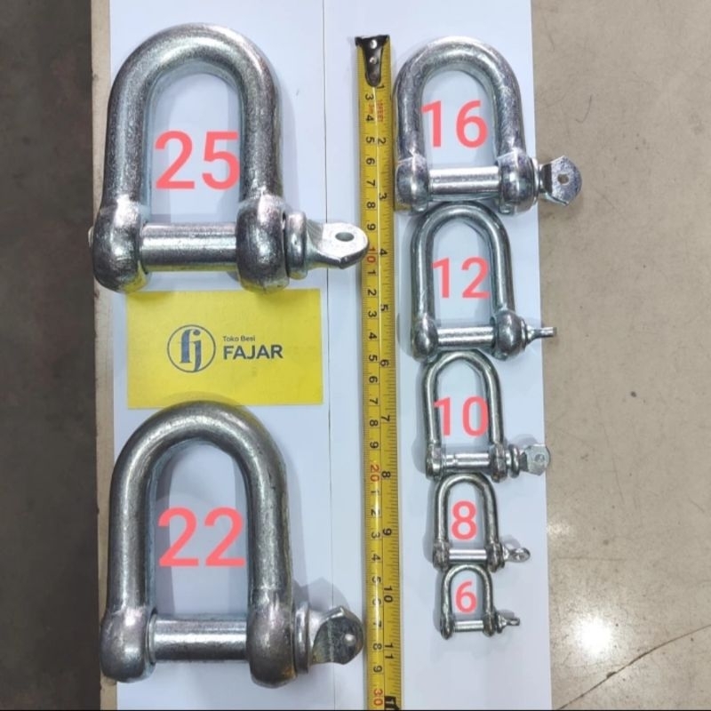 Jual Shackle segel sekel sambungan D konektor cantolan rantai besi ...