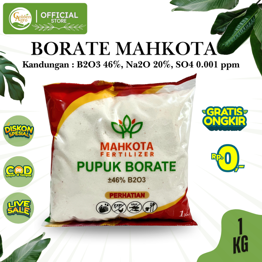 Jual PUPUK BORATE BORAT BORON MAHKOTA 1KG KG | Shopee Indonesia
