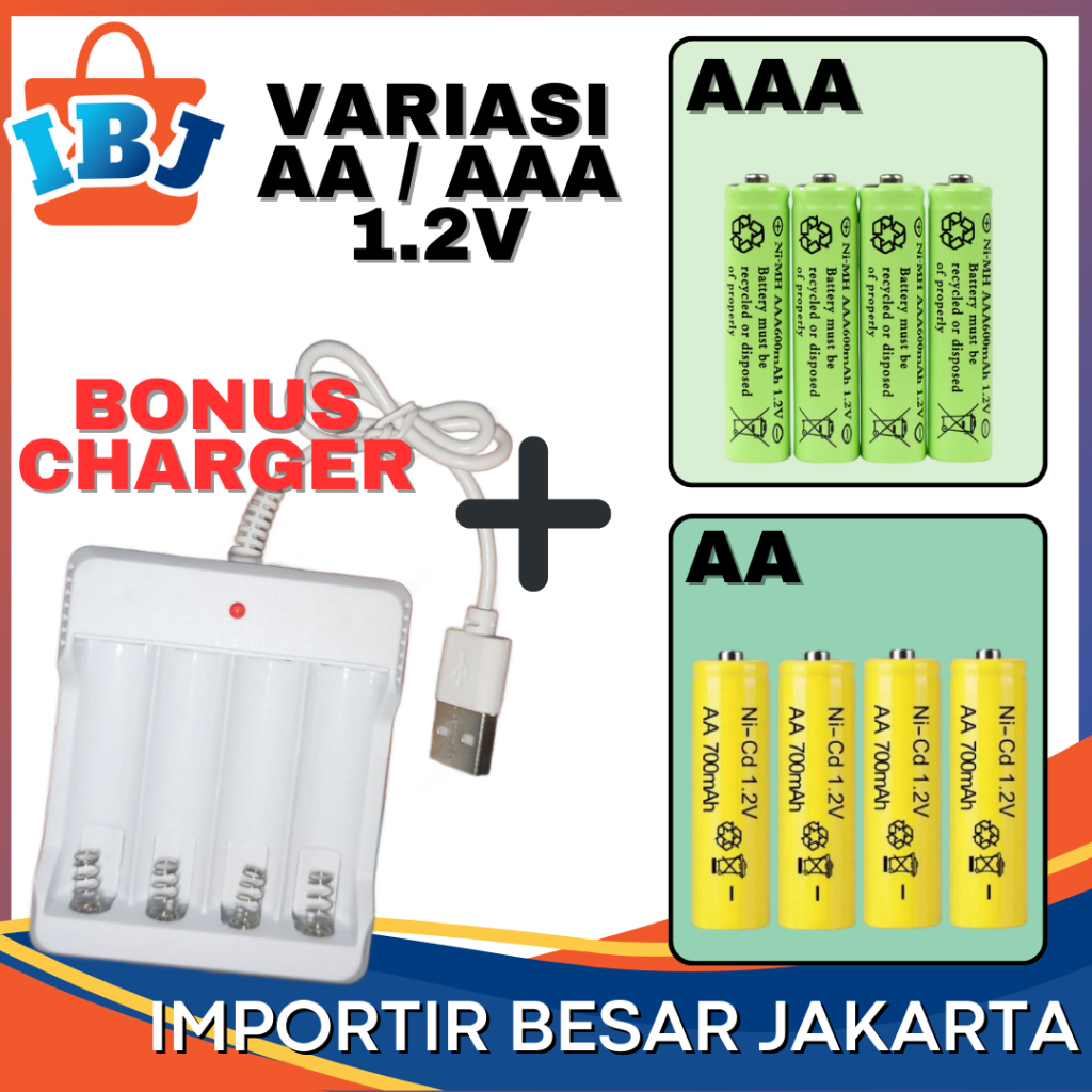 Jual GRATIS CHARGER! Charger Batre AA AAA 3 Slot Charger AA AAA Mobil ...