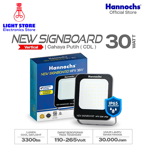 Jual HANNOCH HALOGEN NEW SIGNBOARD 30 WATT CW Flood Light Lampu Sorot ...
