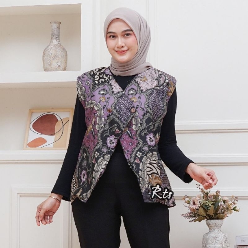 Jual Vest Batik Wanita Terbaru Ready Seragam Bisa Cod Ukuran All Size ...