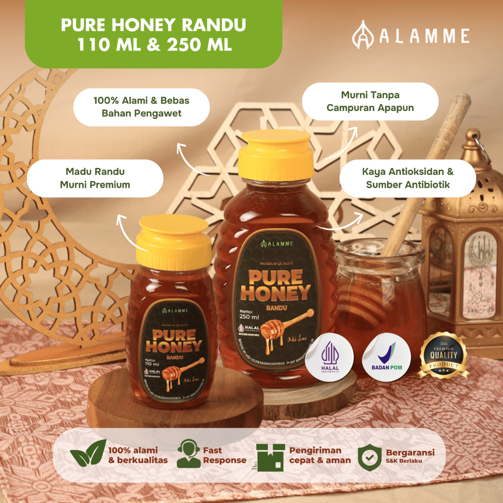 Jual Alamme Paket Pure Raw Honey Madu Randu Murni 100% Original Premium ...