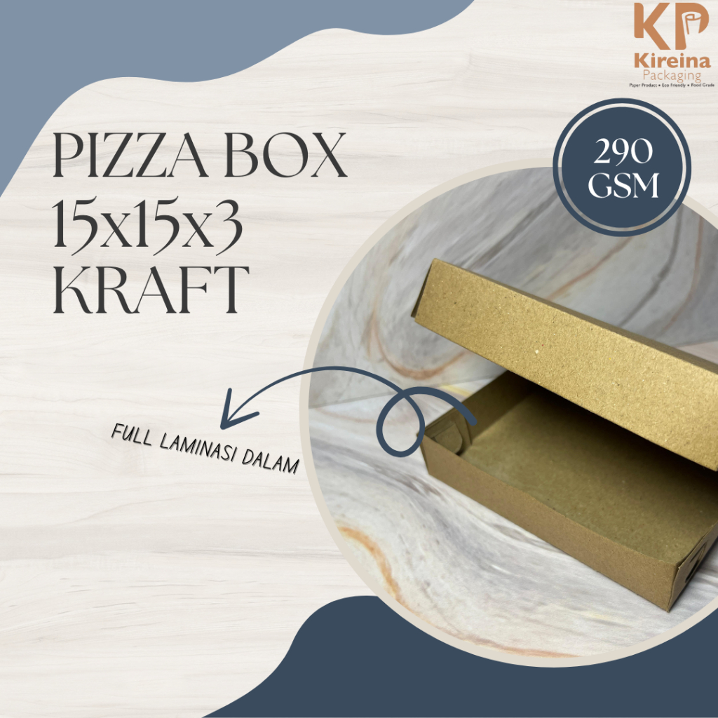 Jual Box Pizza Dus Pizza Kraft Duplex Ukuran 15x15x3 cm | Shopee Indonesia