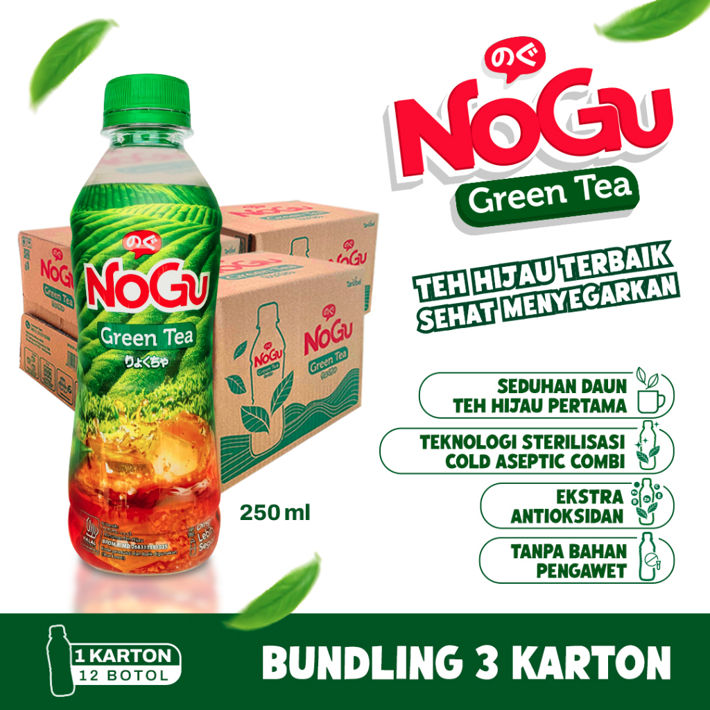Jual NoGu Green Tea 250 ml - Teh Hijau Organik Bundle Hemat 3 Karton ...