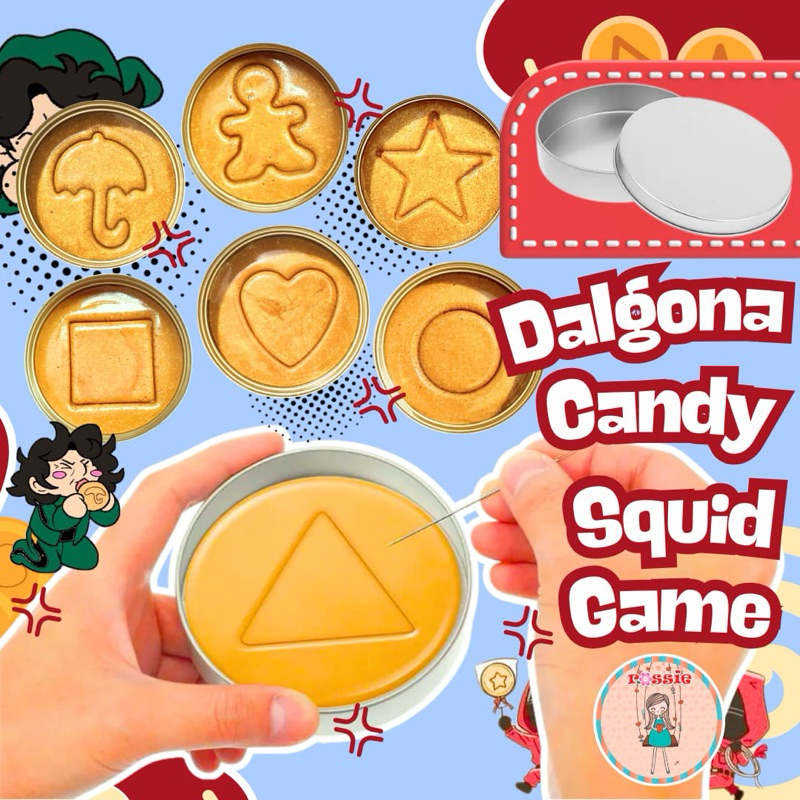 Jual Dalgona Candy Squidgame Kemasan Kaleng/Permen Dalgona/Mainan Tradisional Korea | Shopee ...