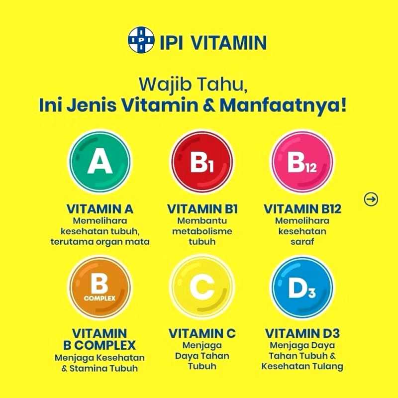 Jual IPI VITAMIN A B1 B12 B Complex C D E Zinc - vitamin dan daya tahan tubuh | Shopee Indonesia