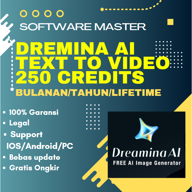 Jual DREMINA AI TEXT TO VIDEO/PHOTO 250 CRED | Shopee Indonesia