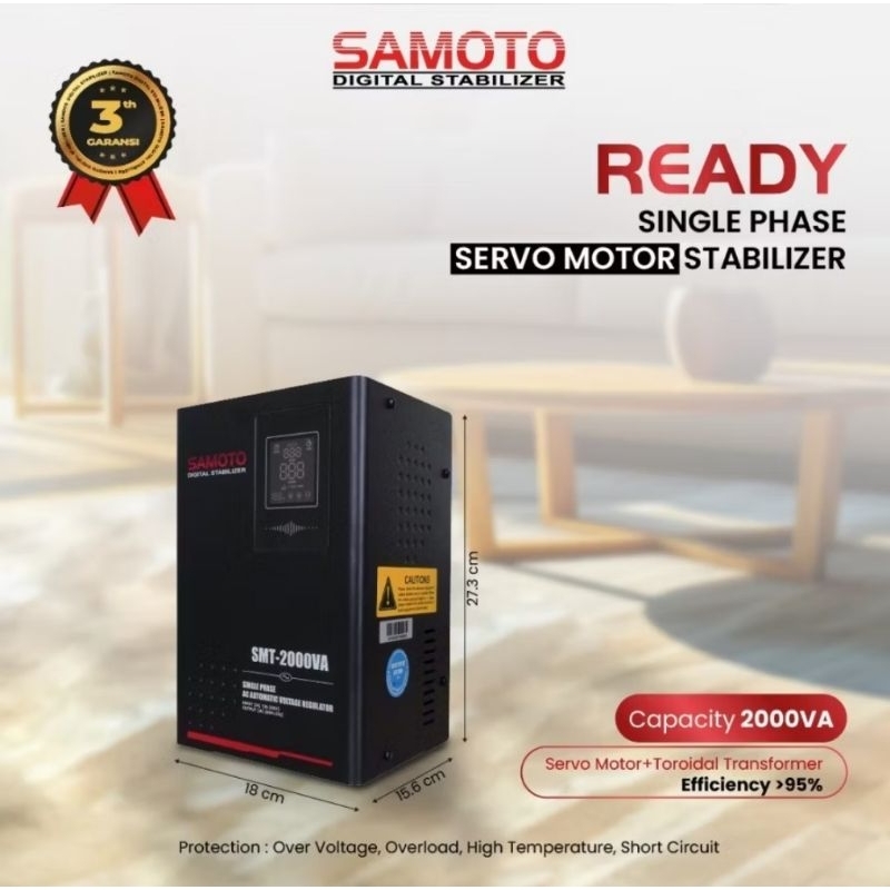 Jual Stabilizer Samoto 2000VA SMT-2000VA Servo Motor 1 Phase SMT 2000 ...