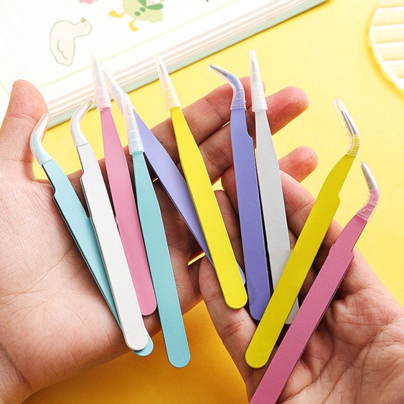 Jual Craft Tweezer Multicolor Pinset Bengkok Penjepit Sticker | Shopee ...