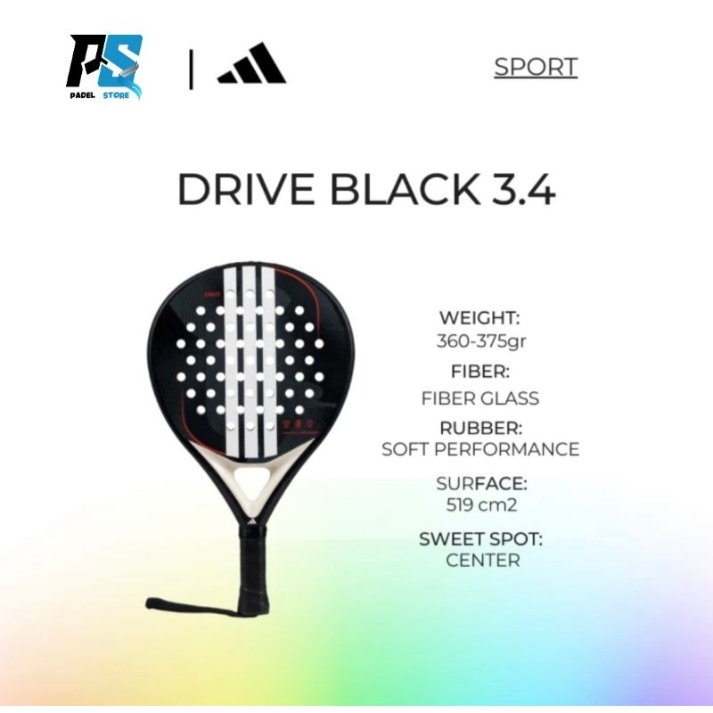 Jual ADIDAS DRIVE BLACK 3.4 PADEL RACKET | RAKET PADEL | RAKET ADIDAS ...