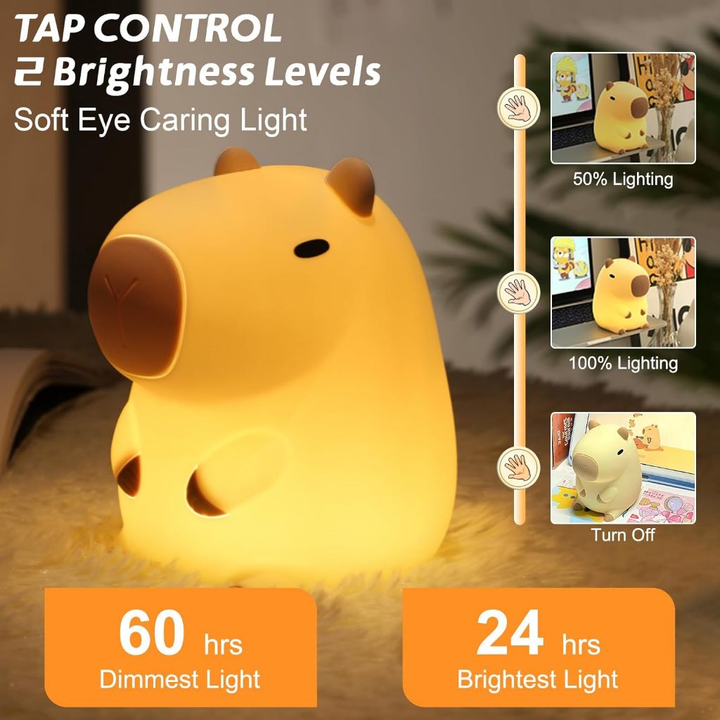 Jual Capybara Lamp for Bedroom - Cute Sleep Lamp with Capybara Design ...