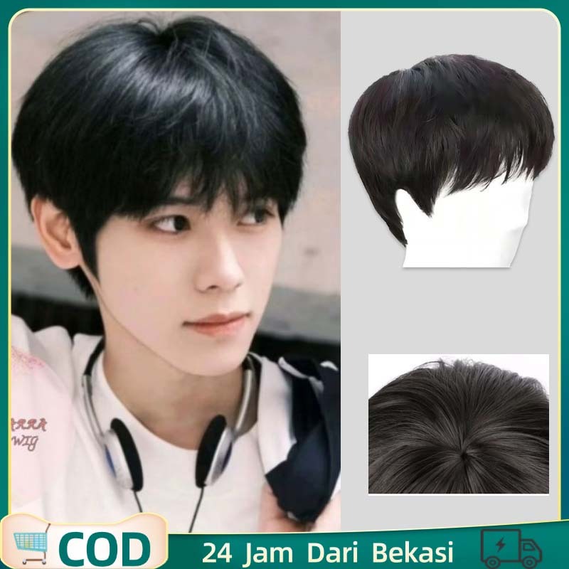 Jual Wig Pria Pendek / Wig Pendek Cowok / Wig Rambut Pria Pendek ...