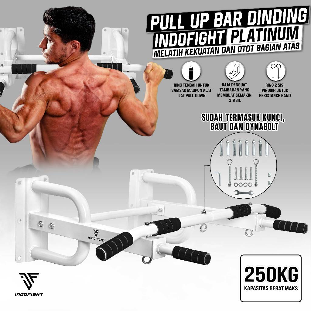 Jual Pull Up Bar Dinding Indofight Chin Up Bar Tiang Gantungan Besi ...