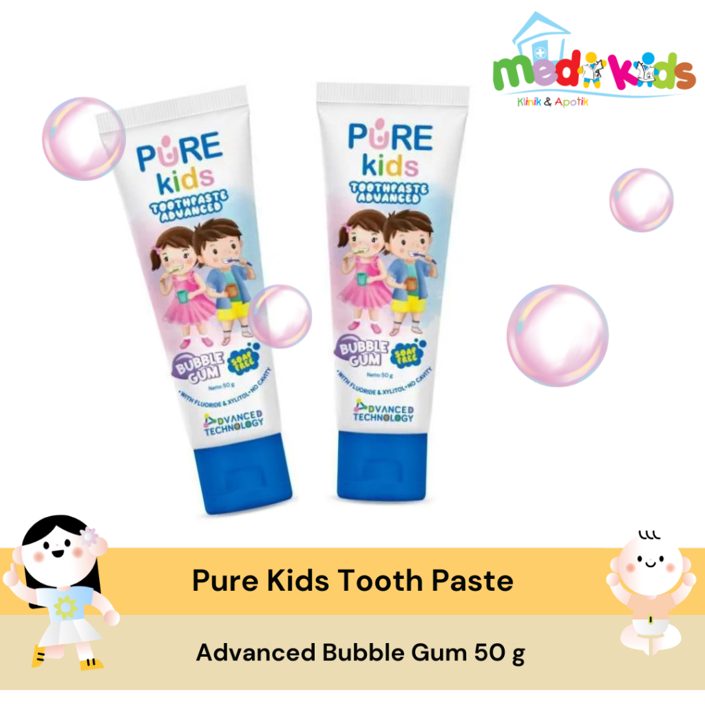Jual Pure Kids Tooth Paste Advanced Bubble Gum 50 gram | Shopee Indonesia