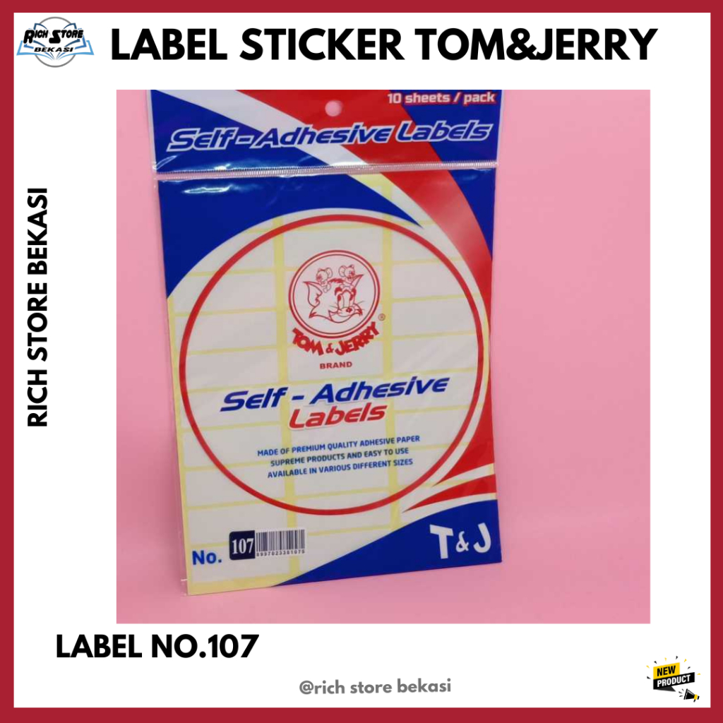 Jual LABEL STICKER MERK TOM&JERRY NO 107 BERKUALITAS LABEL PANJANG PER ...