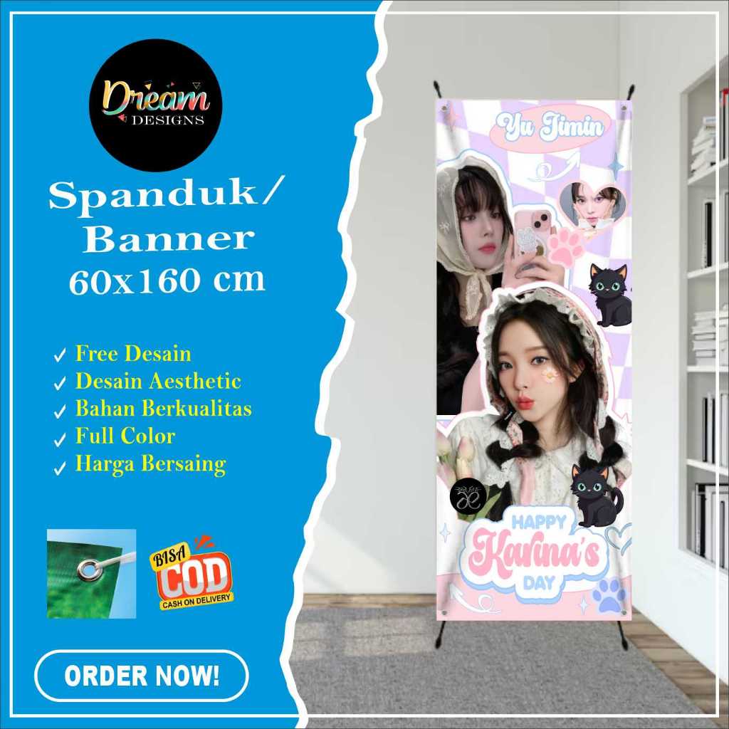 Jual Jual Cetak Spanduk Banner 60x160 cm project happy brithday karina ...