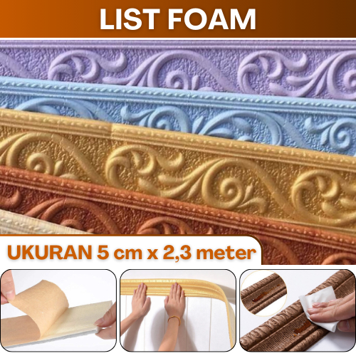 Jual Walpaper List Foam Stiker Dinding List dinding 3 Dimensi Pembatas ...