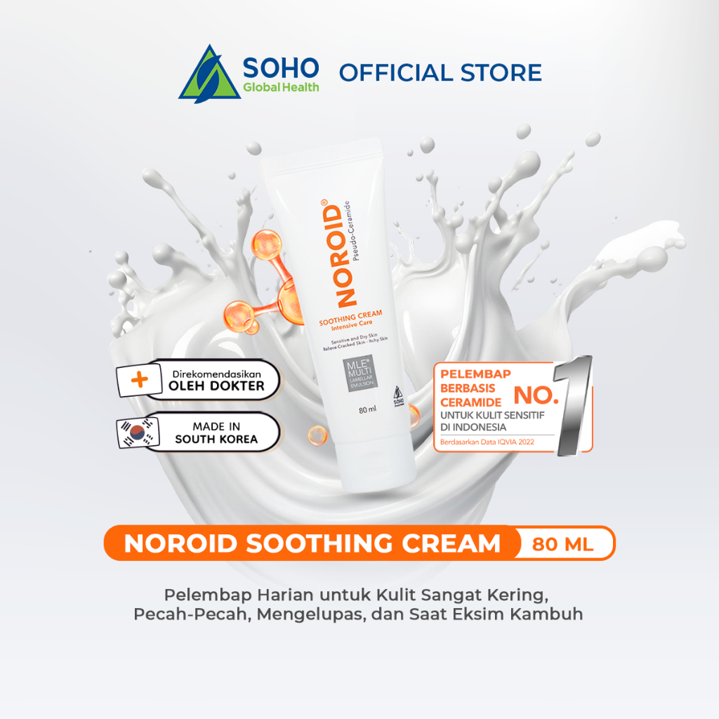 Jual Noroid Soothing Cream Pelembab Kulit Sensitif Kemerahan 80ml ...