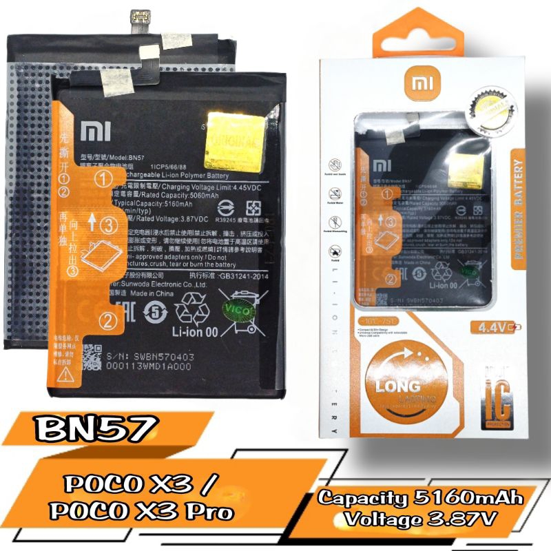 Jual Baterai Battery Xiaomi BN57 Poco X3 NFC / X3 Pro Batre ORIGINAL ...